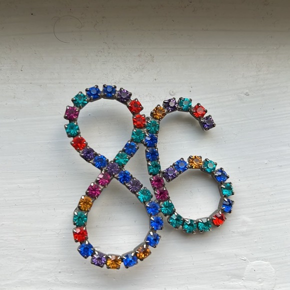 Vintage | Jewelry | Vintage Estate Colorful Rhinestone Number 86 Brooch ...